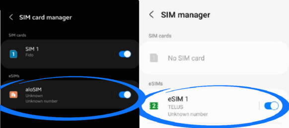 Samsung eSIM settings (with examples) | aloSIM